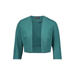 Bolerojacke Vera Mont "Bolero-Jacke mit Kellerfalten", Damen, Gr. 36, gr&uuml;n (schwarz emerald), Obermaterial: 90% Polyester PES. 10% Elasthan EL., Jacken Bolerojacke