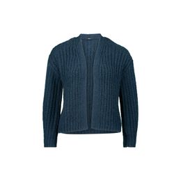 Strickjacke Zero "Grobstrickjacke offener Style", Damen, Gr. S, blau (teal ocean), Obermaterial: 55% Polyacryl PAN. 30% Polyester Pol. recyc.. 8% Polyamid PA. 7% Wolle WO., Strickjacken Strickjacke