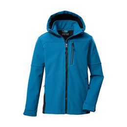 Softshelljacke Killtec "KOW 226 BYS SFTSHLL JCKT", Jungen, Gr. 164, azur, Oberstoff: Oberseite: 92% Polyester, 8% Elasthan, R&uuml;ckseite: 100% Polyester, Futter: 100% Polyester, Jacken Softshelljacke, Wind- und wasserabweisende Kinder-Softshelljacke, Fleece, Reflektoren