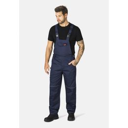 Herren Arbeitslatzhose "EDMONTON Basic Workwear Arbeits-Cargo-Latzhose", blau, Gr. 58, HERO by John Medoox, Sweatware, 65% Polyester, 35% Baumwolle,