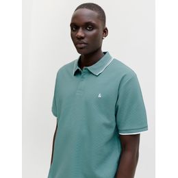 Jack & Jones JACK & JONES Herren Poloshirt "JJEAUSTIN POLO SS NOOS", gr&uuml;n, Gr. S, bestickt, unifarben, Jersey, Obermaterial: 58% Polyester, 40% Baumwolle, 2%