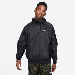 Windbreaker Nike Sportswear "M NK WVN LND WR HD JKT", Herren, Gr. M, schwarz, wei&szlig;, Obermaterial: 100% Polyester, normal, Jacken Windbreaker, mit Mesh-Futter, leichtes Material, mit Rei&szlig;verschluss