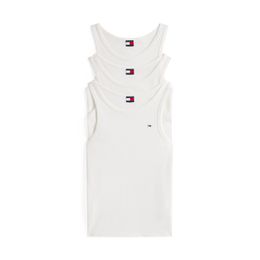 Tommy Jeans Herren Tanktop "TJM XSLIM 3 PACK FLAG TANK EXT", beige, Gr. L, unifarben, Single Jersey, Obermaterial: 100% Baumwolle, Tops, Mit tiefem