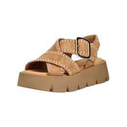 Plateausandaletten Gabor "Gabor Sandalen Leder", Damen, Gr. 40,5, braun, Leder, Schuhe