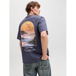 Jack & Jones JACK & JONES Herren T-Shirt "JORMONTAUK PHOTO BACK TEE SS CN"odyssey gray, Gr. XXL, unifarben, Jersey, Obermaterial: 100% Baumwolle, Shirts