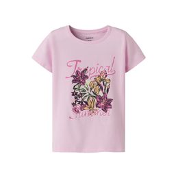 name it T-Shirt 'NMFFILIA' M&auml;dchen Gr&ouml;&szlig;e 110 pastellgr&uuml;n / orange / rosa / schwarz