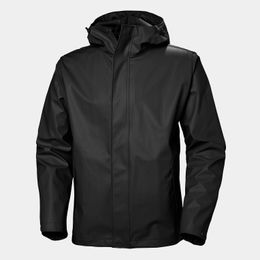Regenjacke Helly Hansen "MOSS JACKET", Herren, Gr. XL, schwarz, Obermaterial: 100% Polyurethan, normal, Jacken Regenjacke, sportlicher Stil, mit wasserdichter Helox+-Gewebetechnologie