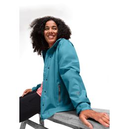Maier Sports Damen Regenjacke "Metor rec W"aquablau, Gr. 42, 100% Polyester, Jacken, Damen Jacke mit Kapuze, Windjacke wasserdicht atmungsaktiv, Reg.