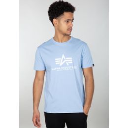 T-Shirt Alpha Industries "Basic T-Shirt BL", Herren, Gr. M, blau (light blau), Obermaterial: 100% Baumwolle, Shirts T-Shirt