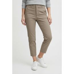 Caprihose Freequent "FQSOLVEJ-CA", Damen, Gr. M, N-Gr, grau (simply taupe), Web, Obermaterial: 76% Viskose, 21% Polyamid, 3% Elasthan, unifarben, slim fit 3/4-L&auml;nge, Hosen Caprihose, Sommerhose 3/4-L&auml;nge mit Viskose und Stretch