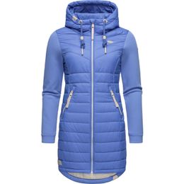Steppmantel Ragwear "Steppmantel Lucinda Long II", Damen, Gr. L, blau (blau24), Obermaterial: 100% Polyester PES. Obermaterial: Futter: 100% Polyester PES. 100% Polyester PES., M&auml;ntel Steppmantel