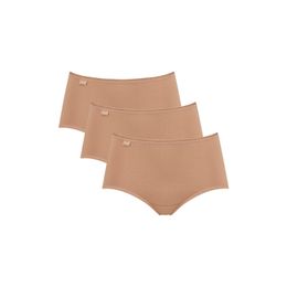 Slip Sloggi "Slip 3er Pack", Damen, Gr. 52, beige (nude), Obermaterial: 96% Baumwolle CO. 4% Elasthan EL., Unterhosen Slip