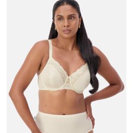 Minimizer-BH Triumph "Ladyform Soft", Damen, Gr. 80, Cup D, gelb (chrysantheme), Microtouch, Obermaterial: 43% Polyamid, 40% Polyester, 17% Elasthan, BHs Minimizer-BH, verkleinert die Brust optisch um eine Cup-Gr&ouml;&szlig;e