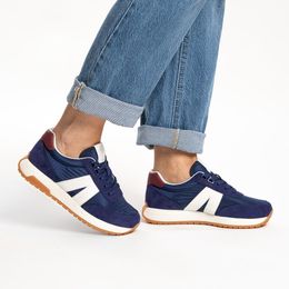 Ara Damen Sneaker "MALIBU", Gr. 39, blau, Lederimitat, Textil, kontrastfarbene Details, Schuhe, Freizeitschuh, Halbschuh, Schn&uuml;rschuh in Komfortweite