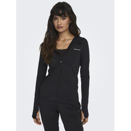 Funktions-Kapuzensweatjacke Only Play "ONPMILA LS ZIP HOOD TRAIN TOP NOOS", Damen, Gr. XL (42), schwarz, Jersey, Obermaterial: 74% Polyester, 14% Polyamid, 12% Elasthan, unifarben, normal, Rundhals, Sweatjacken