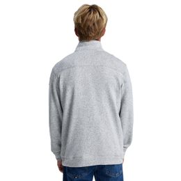 Fleecepullover Quiksilver "Keller 1/4 Zip", Herren, Gr. L, light grau heather, Obermaterial: 100% Microfaser;, Sweatshirts Fleecepullover