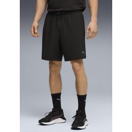 Trainingsshorts Puma "M PWRTRAIN FABRIC MIX SHORT", Herren, Gr. S, N-Gr, Puma schwarz, Obermaterial: 87% Polyester, 13% Elasthan, regular fit kniefrei, Hosen Trainingsshorts, Regular Fit, sportlicher Stil
