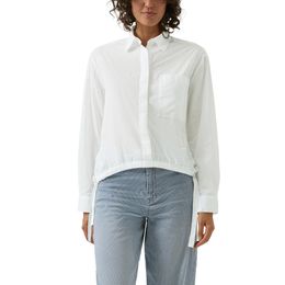 s.Oliver Damen Langarmbluse, wei&szlig;, Gr. 42, unifarben, Web, Obermaterial: 100% Baumwolle, Blusen, mit Brusttasche