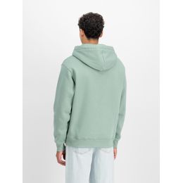 Herren Kapuzensweatshirt "Basic Hoody"frost gr&uuml;n, Gr. S, Alpha Industries, bedruckt, angeraute Sweatware, Obermaterial: 80% Baumwolle, 20% Polyester,
