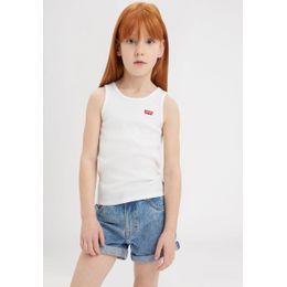 Ripptanktop LEVI'S KIDS "LVG MEET AND GREET RIBBED TANK", M&auml;dchen, Gr. 10 (140), wei&szlig; (hellwei&szlig;), Obermaterial: 95% Baumwolle, 5% Elasthan, unifarben, Rundhals, Tops Ripptanktop, for GIRLS