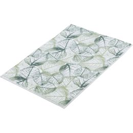 Badematte Kleine Wolke "Selva", gr&uuml;n (forest), H:5mm, Polyester, Badematten, Badematte, Badteppich, bedruckt, Bl&auml;tter Motiv