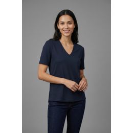 Kurzarmbluse Freequent "FQYR", Damen, Gr. M, grau (salute), Web, Obermaterial: 60% Modal, 40% Polyester, unifarben, bequem h&uuml;ftbedeckend, V-Ausschnitt, Blusen Kurzarmbluse, elastisch, mit V-Ausschnitt