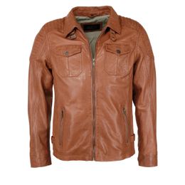 Bikerjacke JCC "Lederjacke 3102074", Herren, Gr. M, braun (bombay braun), Obermaterial: 100% Lammnappaleder LANA. Futter: 100% Baumwolle CO., Jacken Bikerjacke