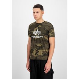 T-Shirt Alpha Industries "Basic T-Shirt BL Camo", Herren, Gr. S, gr&uuml;n (olive camo), Obermaterial: 100% Baumwolle, Shirts T-Shirt