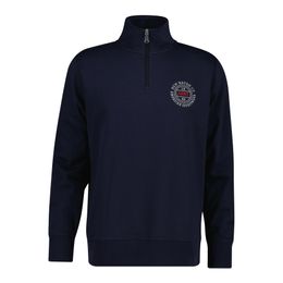Sweatshirt Gant "GRAPHIC HALFZIP", Herren, Gr. M, evening blau, Sweatware, Obermaterial: 80% Baumwolle, 20% Polyester, unifarben, regular fit taillenbedeckt, Rundhals, eingesetzt gerader Abschluss, Sweatshirts Sweatshirt, Regular fit mit Troyer-Kragen
