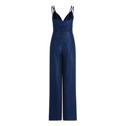 Overall Vera Mont "Damen mit Glanzeffekt", Damen, Gr. 32, Normalgr&ouml;&szlig;en, dunkelblau, dunkelblau, Jersey, Obermaterial: 95% Polyester, 5% Elasthan. Futter: 100% Polyester, festlich, tailliert, V-Ausschnitt, Overalls Overall
