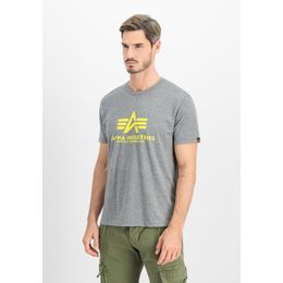 T-Shirt Alpha Industries "Basic T-Shirt BL", Herren, Gr. L, schwarz (charcoal heather), Obermaterial: 100% Baumwolle, Shirts T-Shirt
