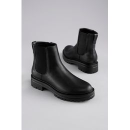 ANISTON SHOES Damen Chelseaboots, Gr. 41, schwarz, Lederimitat, Schuhe, Stiefelette, Blockabsatz, mit breitem Stretch