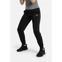 Trainingshose Puma "ESS SWEATPANTS CL TR G", M&auml;dchen, Gr. 128, N-Gr, schwarz (Puma schwarz), Sweatware, Obermaterial: 68% Baumwolle, 32% Polyester, unifarben, regular fit normal, Hosen Trainingshose, mit Seitennahttaschen, mit gerippten B&uuml;ndchen, sportlicher Stil