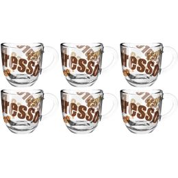 Espressotasse Leonardo "NAPOLI", bunt (mehrfarbig), H:6cm &Oslash;:8,4cm, Glas, Trinkgef&auml;&szlig;e, Espressotasse, 80 ml, 6-teilig