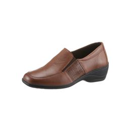 Slipper Casual Looks, Damen, Gr. 37, braun (cognac), Glattleder, Schuhe Slipper