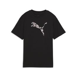 Puma Kinder T-Shirt "Essentials Graphics Animal T-Shirt M&auml;dchen", schwarz, Gr. 152, bedruckt, Obermaterial: 100% Baumwolle. Rippe: 80% Baumwolle, 20%