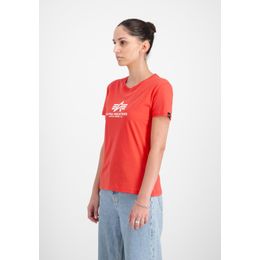T-Shirt Alpha Industries "New Basic T-Shirt BL W", Damen, Gr. M, rot (radiant rot), Obermaterial: 100% Baumwolle, Shirts T-Shirt