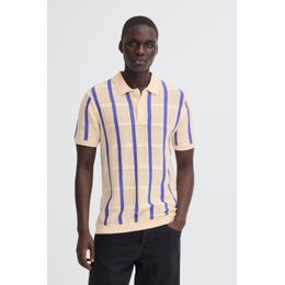 Poloshirt Blend "BHDarin Striped", Herren, Gr. 3XL, bleachedsand, Feinstrick, 100% Baumwolle, gestreift, Basic, normal normal, ohne Ausschnitt, Rippb&uuml;ndchen, Shirts, Gestreiftes Feinstrick-Poloshirt mit Strickmuster
