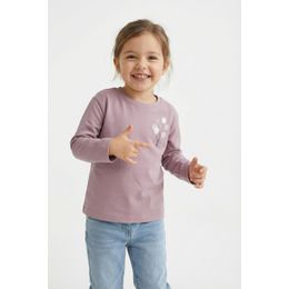 Langarmshirt name it "NMFVELDA LS NREG TOP", M&auml;dchen, Gr. 92, dawn pink print:ballons, Jersey, Obermaterial: 100% Baumwolle, bedruckt, normal, Rundhals, Shirts Langarmshirt