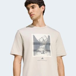 Herren T-Shirt "OUTDOOR KAJAK GRAFIK", beige, Gr. XL, adidas Sportswear, Obermaterial: 100% Baumwolle, Shirts