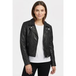 Lederjacke Mauritius "MWKalea", Damen, Gr. XXXL(46), schwarz, Obermaterial: 100% Schafsleder. Futter: 100% Baumwolle. &Auml;rmelfutter: 100% Polyester, unifarben, regular fit h&uuml;ftlang, abgesteppt, Jacken, mit Reverskragen