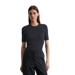 Marc O'Polo MARC O'POLO Damen Rundhalspullover "aus Viskose-Mix", blau, Gr. S, unifarben, Obermaterial: 80% Viskose, 20% Polyester, Pullover