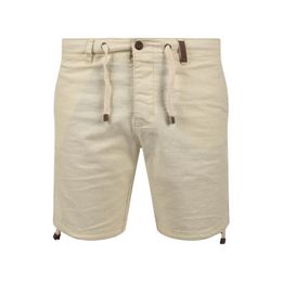 Leinenhose INDICODE "Leinenhose IDMoses", Herren, Gr. L, N-Gr, beige (fog), Obermaterial: 55% Leinen LI. 45% Baumwolle CO., regular fit kurz, Hosen Leinenhose
