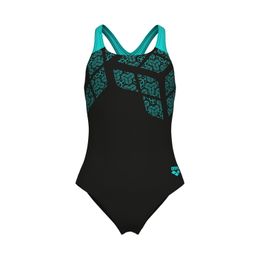 Badeanzug arena "G arena KIKKO SWIMSUIT SWIM PRO BACK", M&auml;dchen, Gr. 164 (158), N-Gr, schwarz, water, Obermaterial: 80% Polyamid, 20% Elasthan, Badeanz&uuml;ge Badeanzug, UV-Schutz UPF 50+