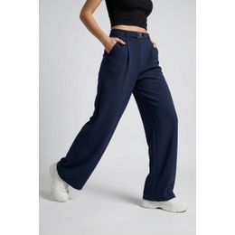Jacqueline de Yong Anzughose JDY "JDYGEGGO LIFE BELT PANT JRS NOOS", Damen, Gr. M, L&auml;nge 32, schwarz iris detail:belt, Jersey, Obermaterial: 95% Polyester, 5% Elasthan, regular fit lang, Hosen Anzughose