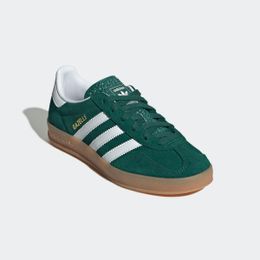 Sneaker adidas originals "GAZELLE INDOOR F&Uuml;R KINDER", Damen, Gr. 36, collegiate gr&uuml;n, cloud wei&szlig;, gum 2, Leder, Synthetik, Schuhe Sneaker, f&uuml;r Kinder & Jugendliche, Topseller