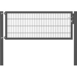 Zauneinzelt&uuml;r Alberts "Flexo Plus", grau (anthrazit), B:200cm H:80cm, Stahl, Tore, Zauneinzelt&uuml;r, anthrazit, verschiedene Abmessungen