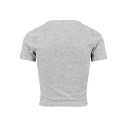 MISS TEE Damen T-Shirt "Miss Tee Damen Muah Cropped Tee"grau, Gr. S, unifarben, 100% Baumwolle, Shirts