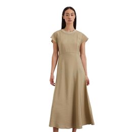 Marc O'Polo MARC O'POLO Damen Midikleid "aus LENZING ECOVERO ", beige, Gr. 34, unifarben, Obermaterial: 83% Viskose, 17% Polyamid, Kleider