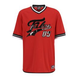 Fubu Herren T-Shirt "Fubu Herren FM231-011-2 Fubu Varsity Lacquered Mesh Tee"rot, schwarz, Gr. S, bedruckt, 100% Polyester, Shirts